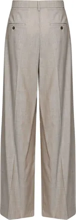 Max Mara Wide-Leg Pleated Trousers - Beige