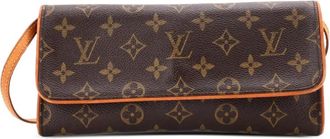 Louis Vuitton sac &agrave; bandouli&egrave;re Twin Handbag en toile Monogram GM - Marron