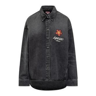Kenzo Futura 2000 Besticktes Workwear-Hemd - - Blouses & Shirts - Damen - Schwarzk - M