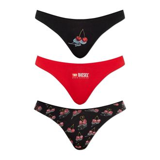 Diesel Femme, Sous-v&ecirc;tements, Noir, Taille: 42 FR Ufpn-Punchy-Threepack String Trois Pi&egrave;ces