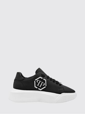 Philipp Plein Low-Top-Sneaker aus Glattleder mit Monogramm und Hexagon-Logo