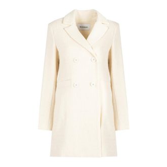 Silvian Heach Femme, Manteaux, Beige, Taille: 38 FR Manteau Croisé avec Coutures Structurantes