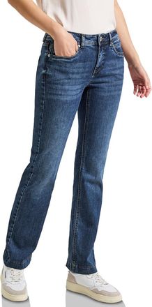 Street One Damen 3716820 Bootcut Jeans, Soft mid Blue Washed, 33W x 32L