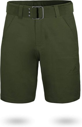 Normani Chino Shorts Sommer Bermuda mit G&uuml;rtel f&uuml;r Herren aus 100% Bio-Baumwolle - Regular Fit Farbe Oliv Gr&ouml;&szlig;e 3XL
