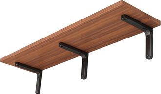 Generic Schwimmende Regale mit Ligsholzbildregal rustikale Wandregale für Badezimmer, Schlafzimmer, Wohnzimmer, Lagerung und Ausstellung Walnut 20 * 60cm