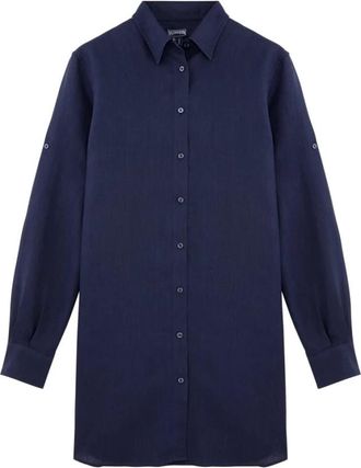 Vilebrequin Femme, Robes, Bleu, Taille: 36 FR Fragance Linen Shirt Dress