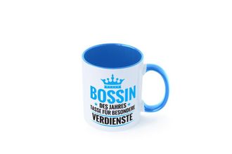 Generic Besonderer Verdienst: Bossin | Führungskraft | Vorgesetzte Farbige Tasse - Kaffeetasse/Geschenk/Familie - Cambridge Blau