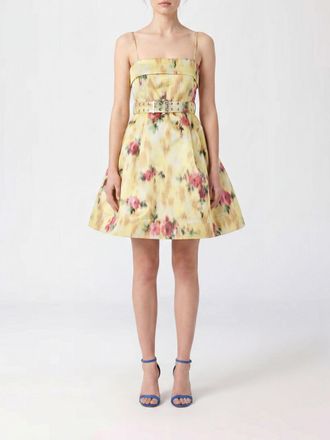 Ganni Mini-robe trap&egrave;ze en cr&ecirc;pe recycl&eacute; &agrave; imprim&eacute; floral et encolure carr&eacute;e