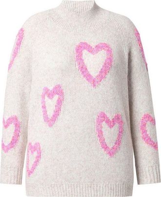 Miamoda Strickpullover Pullover Komfort Fit Herzen aus Noppengarn