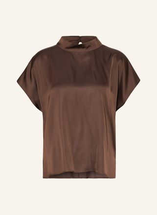 Comma Comma Blusenshirt Aus Satin braun
