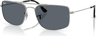 Ray-Ban Explorer IIi Sonnenbrillen Gunmetal Fassung Blau Glas 59-18