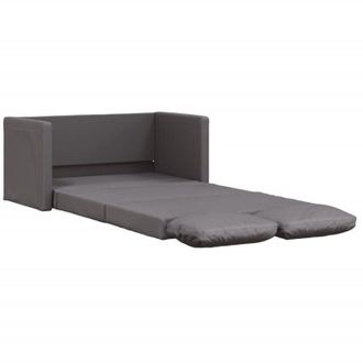 vidaXL Vidaxl - Bodensofa mit Schlaffunktion Grau 112x174x55 cm Kunstleder