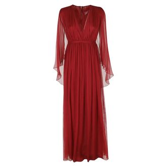 Alberta Ferretti Seidenchiffon-Kleid - - Dresses - Damen - Rot - S