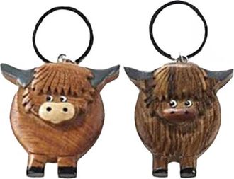 Generic Porte-cl&eacute;s vache - Accessoires en forme de vache avec d&eacute;tails, porte-cl&eacute;s vache Highland | Accessoires artistiques pour f&ecirc;tes de No&euml;l, amis, fans, con