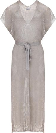Beliza Robe de Plage Maille Violet Lurex
