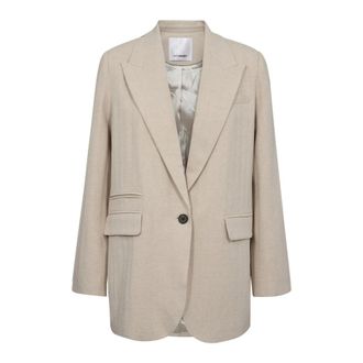 Co'Couture Femme, Vestes, Beige, Taille: 38 FR Blazer en Lin Simple 199-Bone