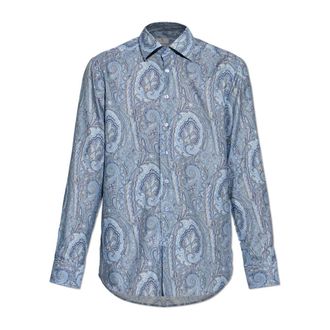 Etro Paisley Baumwollhemd - - Shirts - Herren - Blau - 2XL
