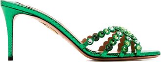 Aquazzura Sandalen mit Kristallen - Grün