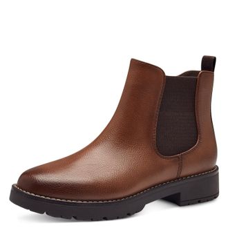 Jana Damen Stiefeletten ohne Absatz mit Rei&szlig;verschluss Vegan, Braun (Cognac), 38 EU