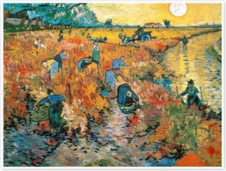 Posterlounge Der rote Weinberg Poster von Vincent van Gogh 120 x 90 cm Bunt Wandbilder Wanddeko