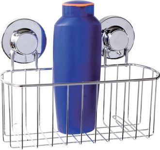 Gelco Design 707483 Korb mit Saugnapf Metall verchromt/ABS Chrom 24,5 x 11 x 17,5 cm