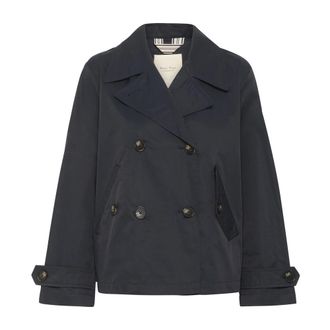 Part Two Klassische Dunkelblaue Jacke mit Breitem Kragen - - Coats - Damen - Blau - M