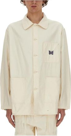 Needles Homme, Chemises, Blanc, Taille: M Chemise Casual