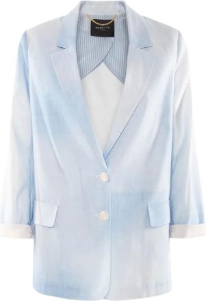 Nenette Femme, Vestes, Bleu, Taille: 46 FR Blazer crois&eacute; avec effet ombr&eacute; et revers en pointe