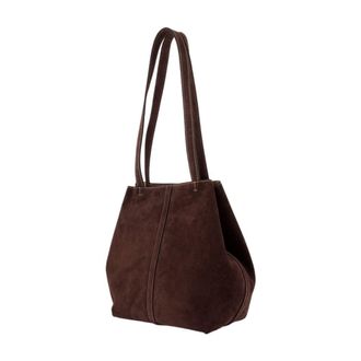 Vanessa Bruno Womens Pm Shopper Bag - Vanessa Bruno Leather Brown Cowhide Totes-Shopping-Bags