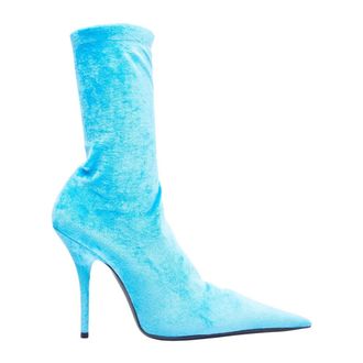 Balenciaga Samt Stiletto Messerstiefel - - Shoes - Damen - Blau - 37 EU