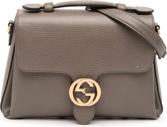Gucci Hobo Bags - Small Dollar Calf Interlocking G Satchel - Gr. unisize - in Grau - f&uuml;r Damen