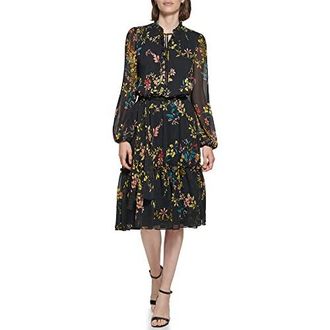 Tommy Hilfiger X2fg1rt1-1bm-16w Robe, Noir/Multicolore, 46 Grande Taille Femme