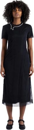 Simone Rocha Femme, Robes, Noir, Taille: 40 FR Beaded Layered Liquid Dress