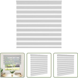 vidaXL vidaXL Stoffrollo - Doppelrollo Hellgrau 140x150 cm Stoffbreite 135,9 cm Polyester
