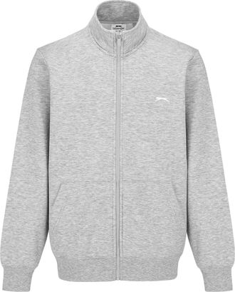 Slazenger Jacke f&uuml;r Herren, Durchgehender Rei&szlig;verschluss, Polyester-Baumwollmischgewebe (Grau meliert)
