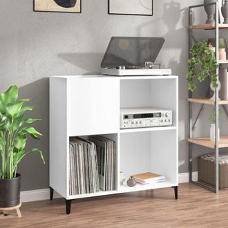 vidaXL Armoire &agrave; disques blanc 84,5x38x89 cm bois ding&eacute;nierie