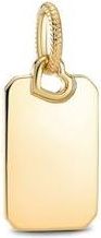 Pandora Moments Pendentif rectangulaire gravable en m&eacute;tal plaqu&eacute; or 14 carats