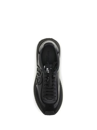 Dolce & Gabbana Mens Sneakers Dg Cushion Black Black-Black Calf Leather (upper) Trainers Black/black