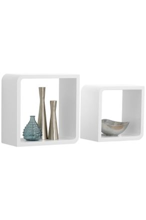 Xora Wandregalset, Wei&szlig;, Holzwerkstoff, 2-teilig, 23-28x23-28x15 cm, Bsci, K&uuml;chen, K&uuml;chenm&ouml;bel, K&uuml;chenregale