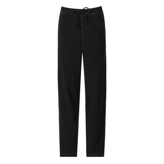 Ganni Schwarze Baumwoll-Sweatpants mit gesticktem Logo - - Trousers - Damen - Schwarzk - S