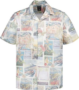 van Laack Herren Kurzarmhemd mehrfarbig Baumwolle