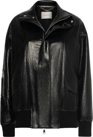 Manila Grace Bomberjacke mit hohem Kragen - - Jackets - Damen - Schwarzk - XS