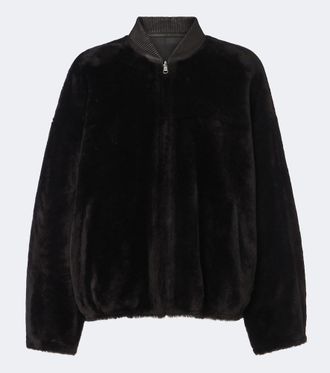 Arma Wendbare Bomberjacke Violet aus Shearling