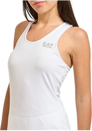 Emporio Armani Femme, Tops, Blanc, Taille: 38 FR Logo Top
