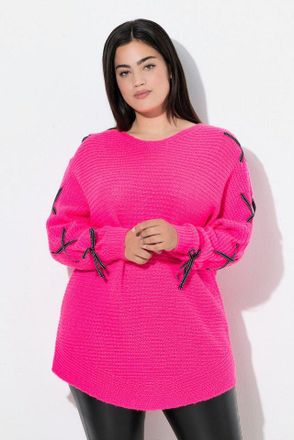 Angel Of Style Strickpullover Pullover Loose Fit Fledermaus-&Auml;rmel Zier-Schn&uuml;rung