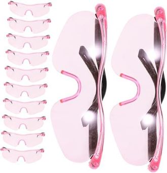 Milisten 12 Pi&egrave;ces Lunettes de Protection Gar&ccedil;on Fille Anti-vent avec Verres Rose Lunettes S&eacute;curit&eacute; Cs Jeux et Laboratoire Confortables et Ajust&eacute;es pour Protec