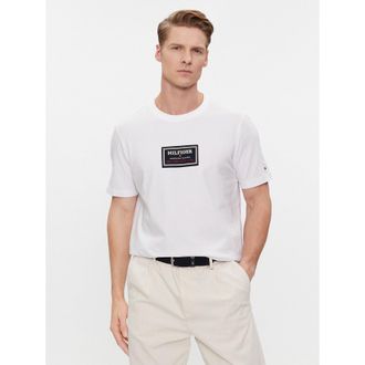 Tommy Hilfiger T-Shirt Label Hd Print Tee MW0MW34391 Wei&szlig; Regular Fit