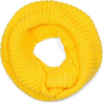 styleBREAKER Écharpe unisexe en tricot fin, écharpe tubulaire unie, écharpe dhiver en tricot à côtes fines, écharpe loop 01018112, couleur:Jaune