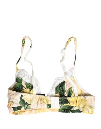Dolce & Gabbana Womens Multicolor Floral Print Soft Cup Bra Underwear Cotton Elastane Nylon Silk Clothing