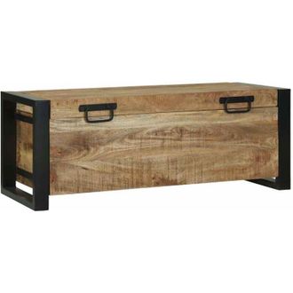 vidaXL Vidaxl - Coffre de rangement rectangulaire 80 x 30 x 30 cm - Bois de manguier massif - Design industriel pour chambre - Assemblage facile